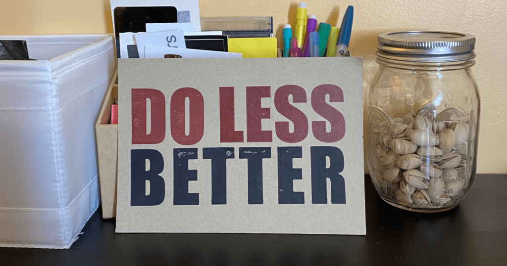 Do less better means being human